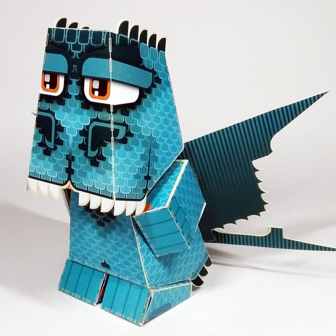 Printable Dragon Paper Toy Craft Activity: Orange and Blue Tribe ...