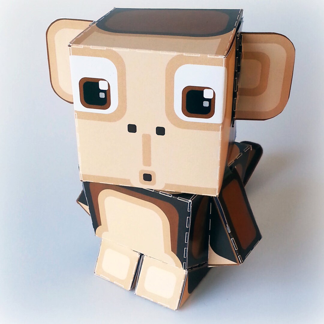 Printable Monkey Paper Toy Craft: DIY Activity, Party Favor (digital ...