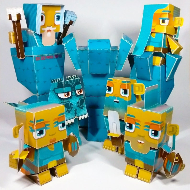 Printable Dragon Paper Toy Craft Activity: Orange and Blue Tribe ...