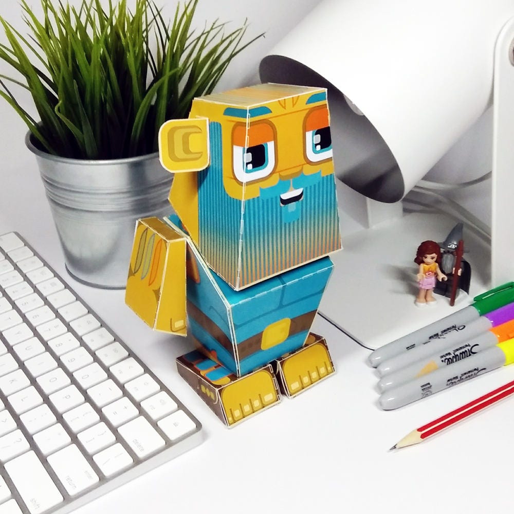 Paper Printable Craft Activity Tribes Giant Orange and Blue 50% of ...