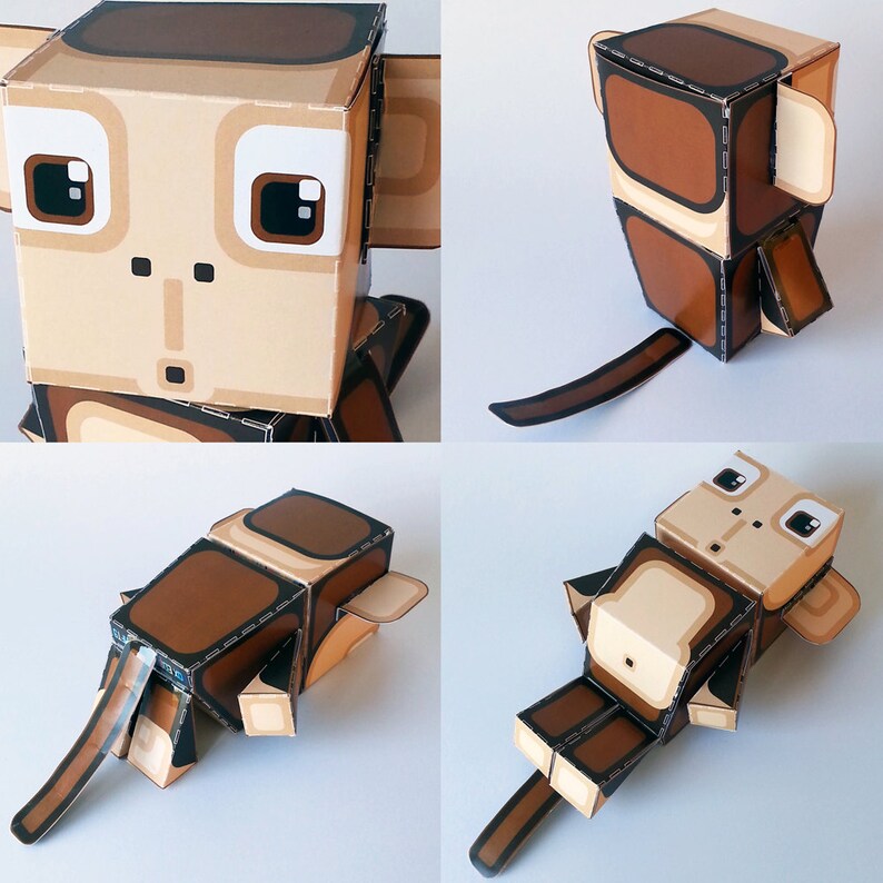Paper Printable Craft Activity Brown Monkey Super D.I.Y Craft Gift for ...