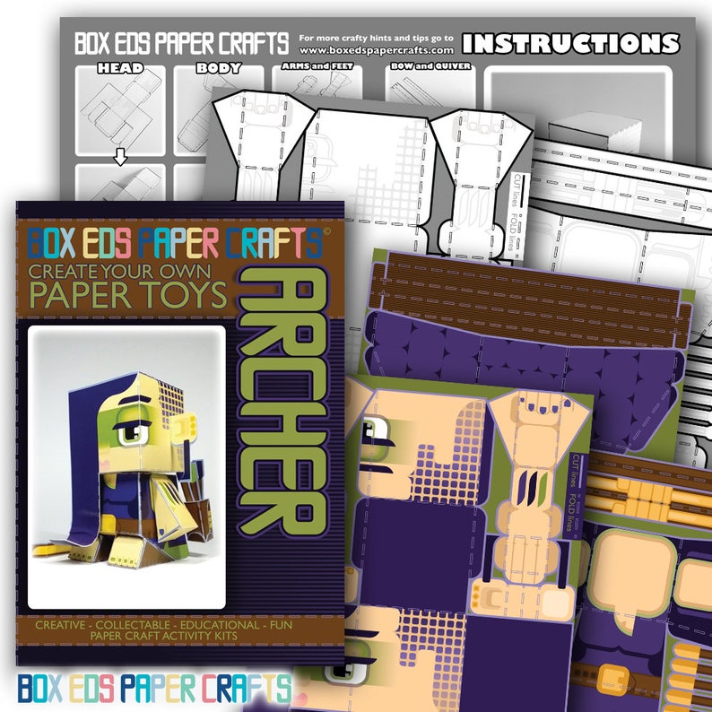 Archer Paper Toy Craft: Printable DIY Activity (digital Download) - Etsy