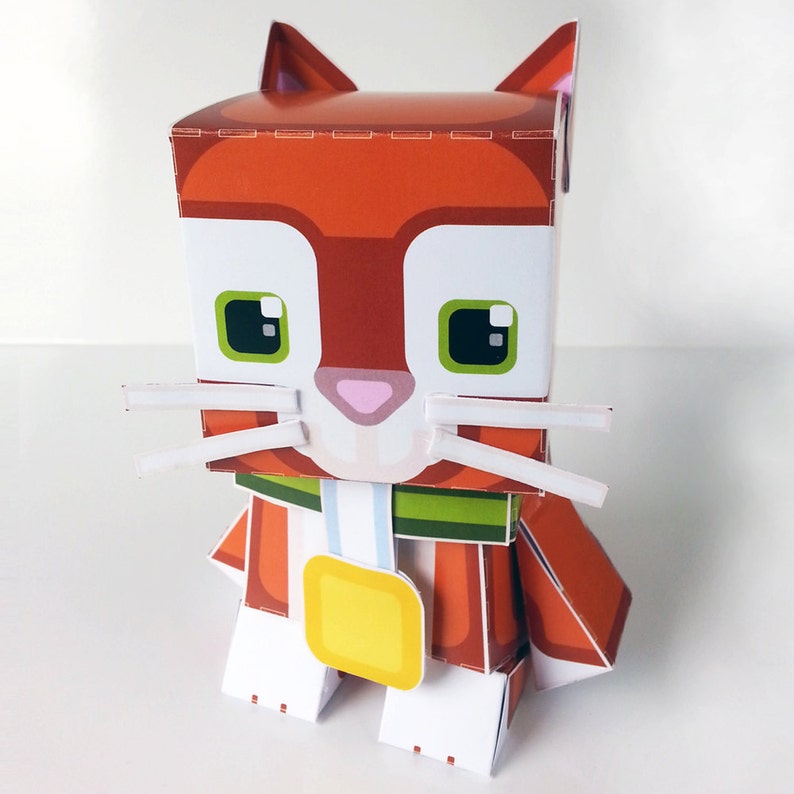 Ginger Orange Cat D.I.Y Paper Printable Craft – Super Paper Craft Gift ...