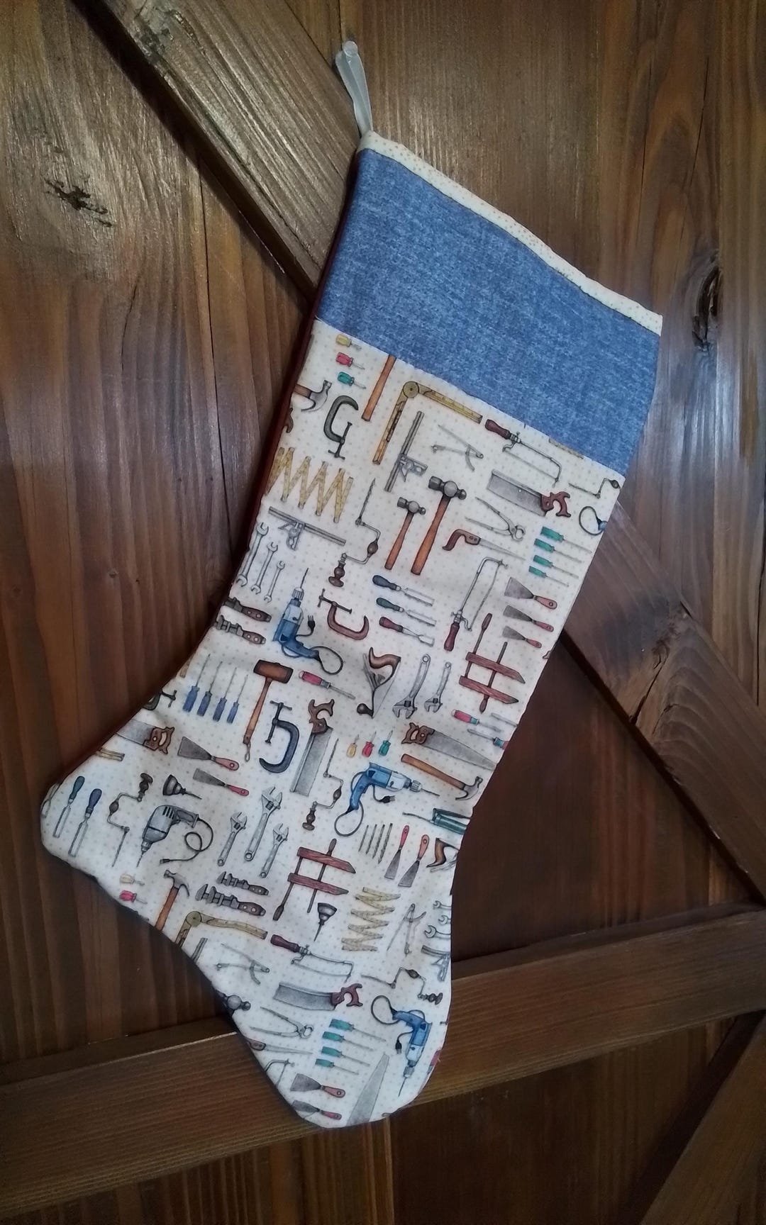 Quilted Vintage Handtools Christmas Stocking, Old Tools Christmas ...
