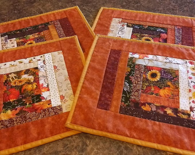 Quilted Fall Placemat, Approx. 17 X 14 Inches, Reversible, Autumn Table ...
