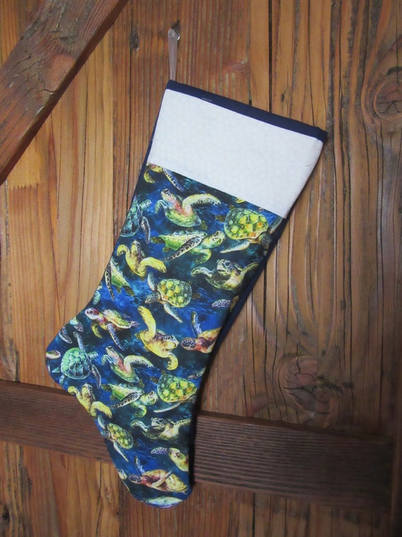 Quilted Turtle Christmas Stocking Christmas Stocking Sea - Etsy