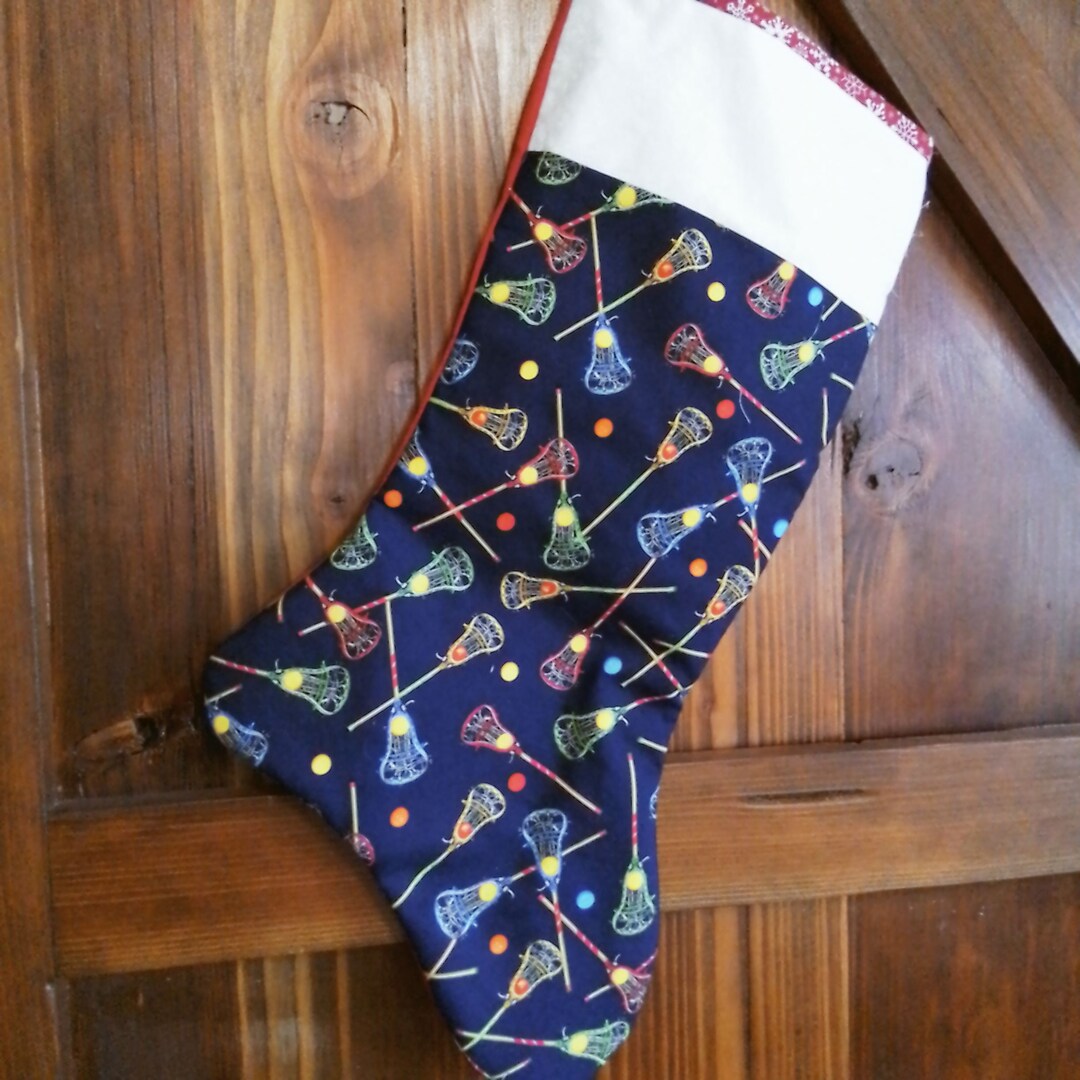 Quilted Lacrosse Christmas Stocking, Sports Christmas Stocking - Etsy
