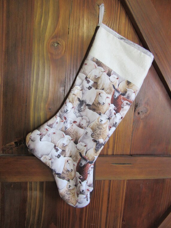 Quilted Sheep Christmas Stocking Farm Animal Christmas - Etsy