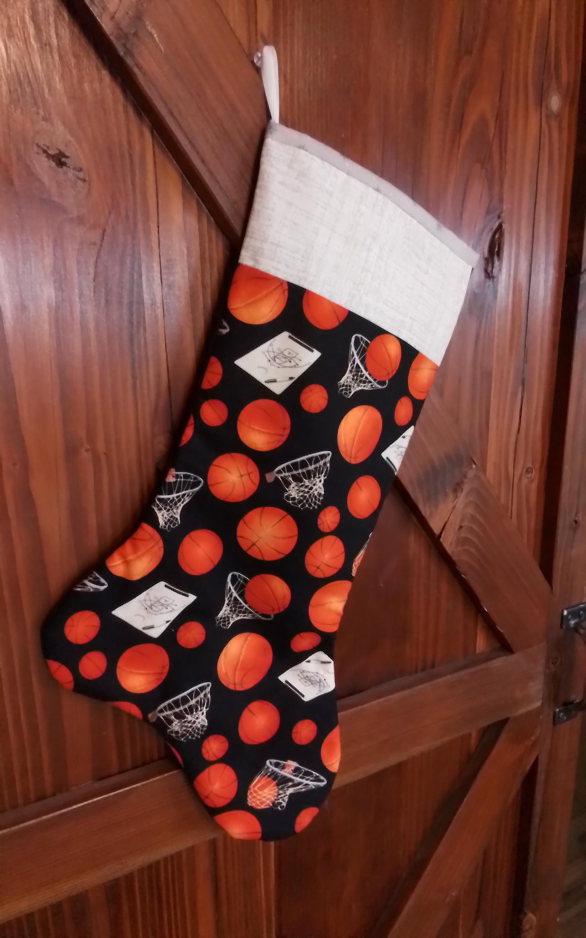 Quilted Basketball Christmas Stocking, Sports Christmas Stocking - Etsy