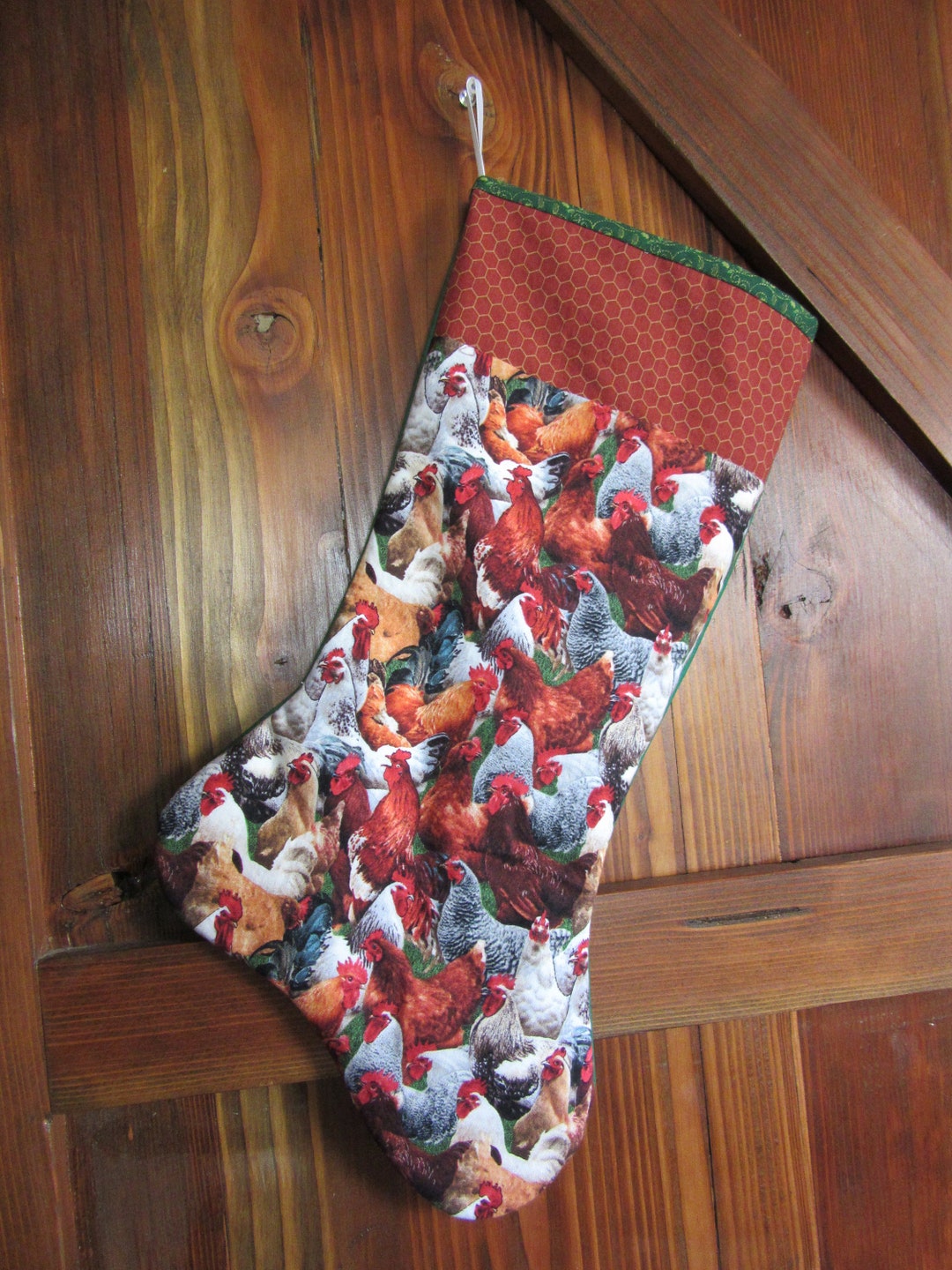 Quilted Chicken Christmas Stocking Rooster Chicken Stocking - Etsy