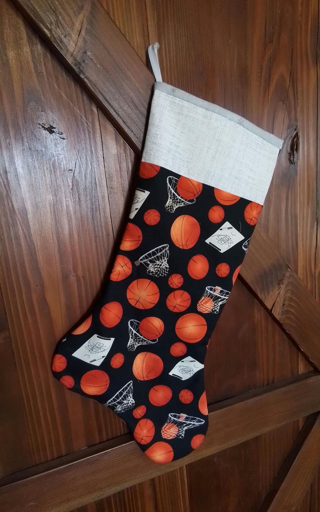 Quilted Basketball Christmas Stocking, Sports Christmas Stocking - Etsy