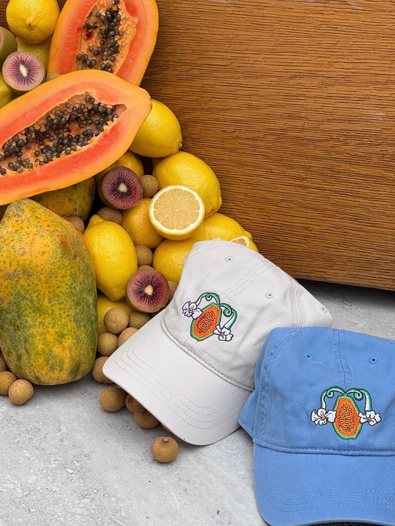 Papaya Fruit Uterus Embroidered Hat, Dad Hat, Papaya Gifts, Fruit ...