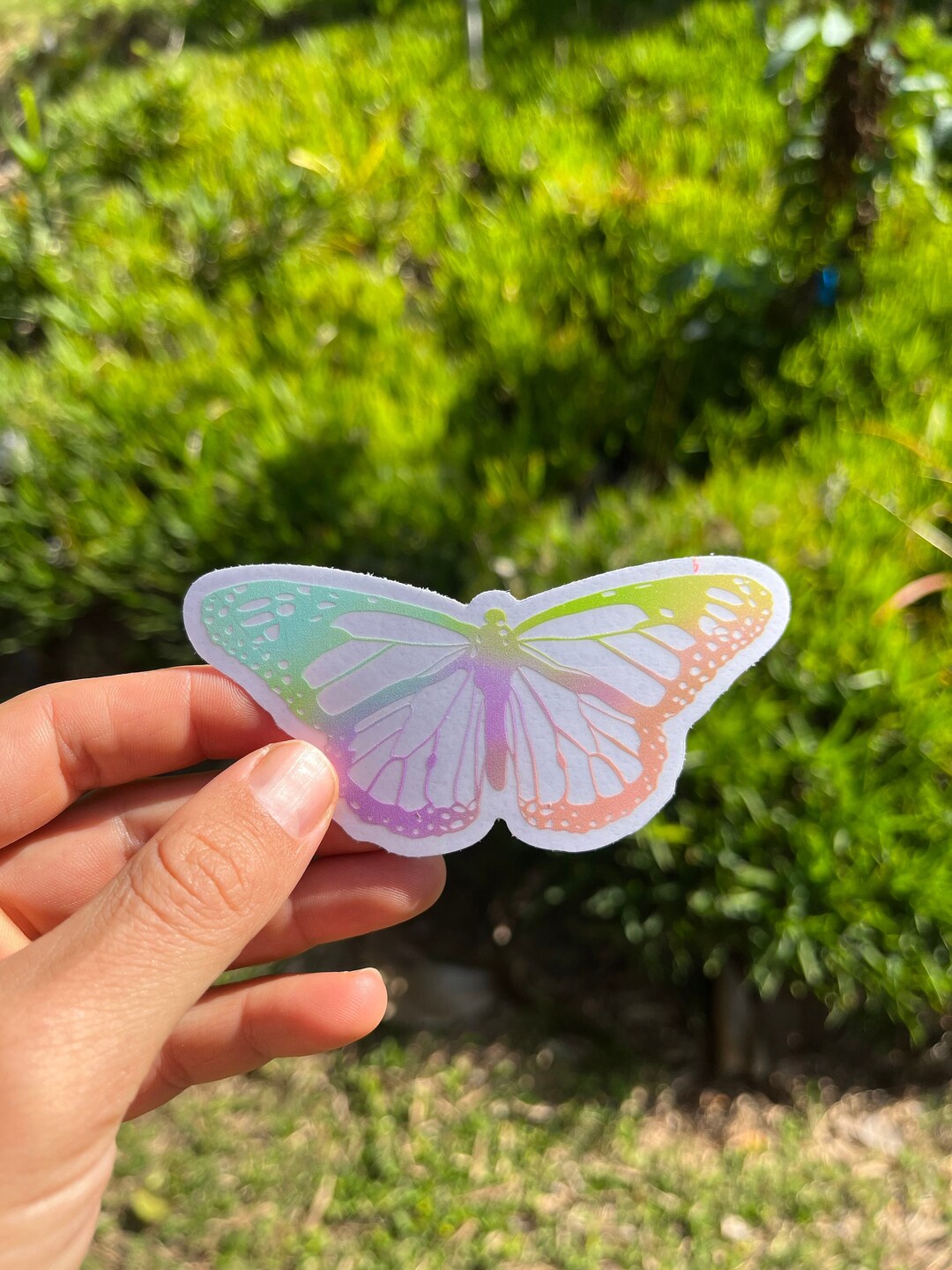 Monarch Butterfly Rainbow Suncatcher Sticker, Prism Sticker, Rainbow ...