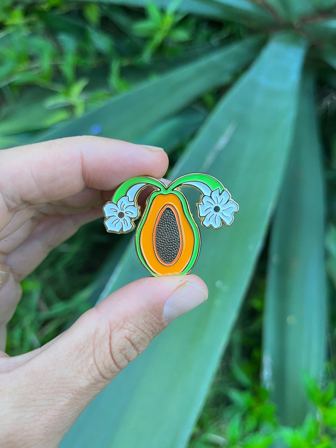 Papaya Fruit Enamel Pin, Fruiterus Pin, Uterus Pin, Papaya Pin, Badge ...