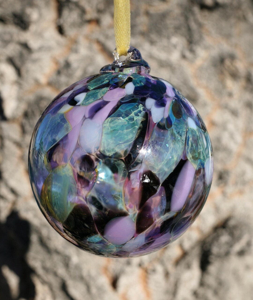 Hand-made Glass Ornament in Purple Hazy - Etsy