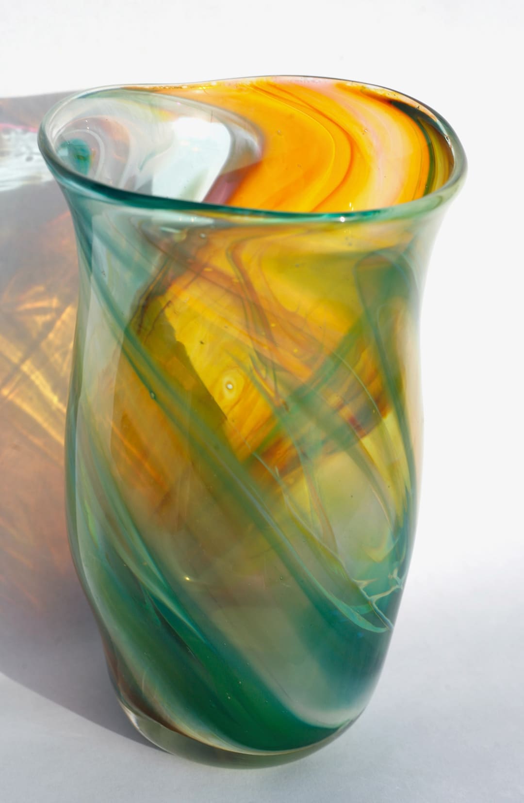 Hand-blown Glass Vase in Transparent Taffy - Etsy