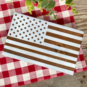 Wooden American Flag Tabletop Riser | Decorative Stand | Patriotic ...