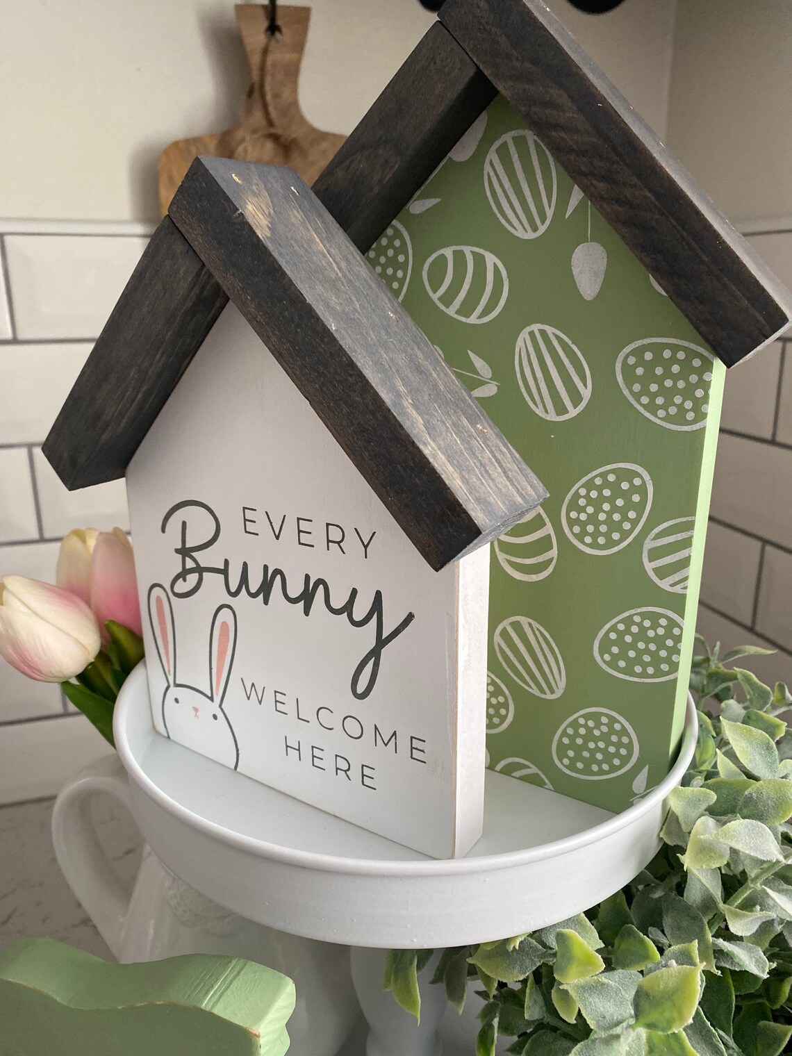 Every Bunny Welcome Here Mini House-Shaped Sign Set Hand | Etsy
