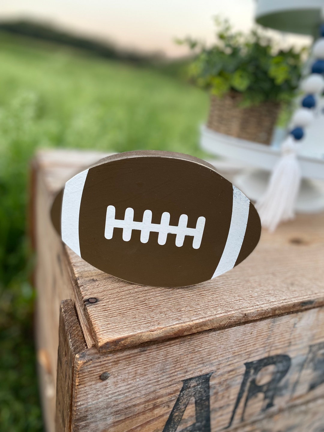 Mini Wooden Football Cutout | College Football Season | Tiered Tray ...