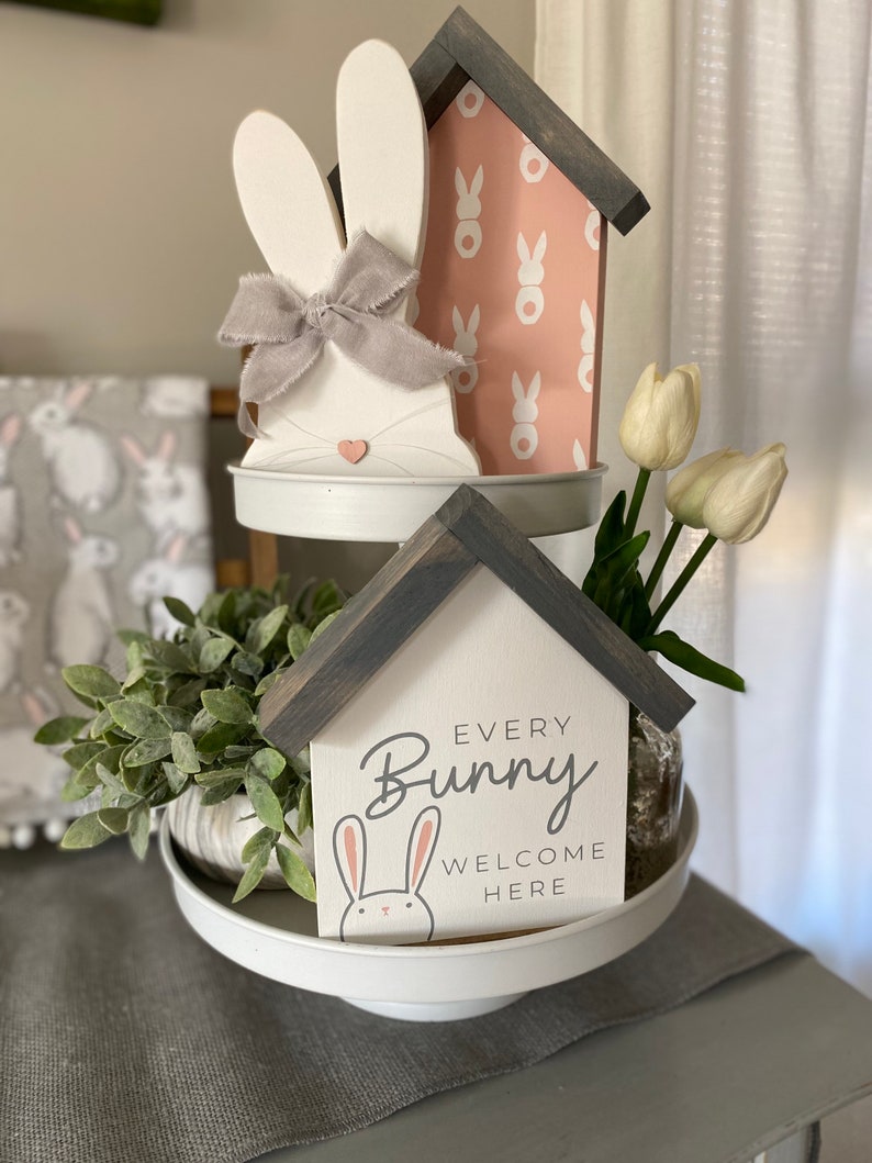 Every Bunny Welcome Here Mini House-shaped Sign Set Hand - Etsy