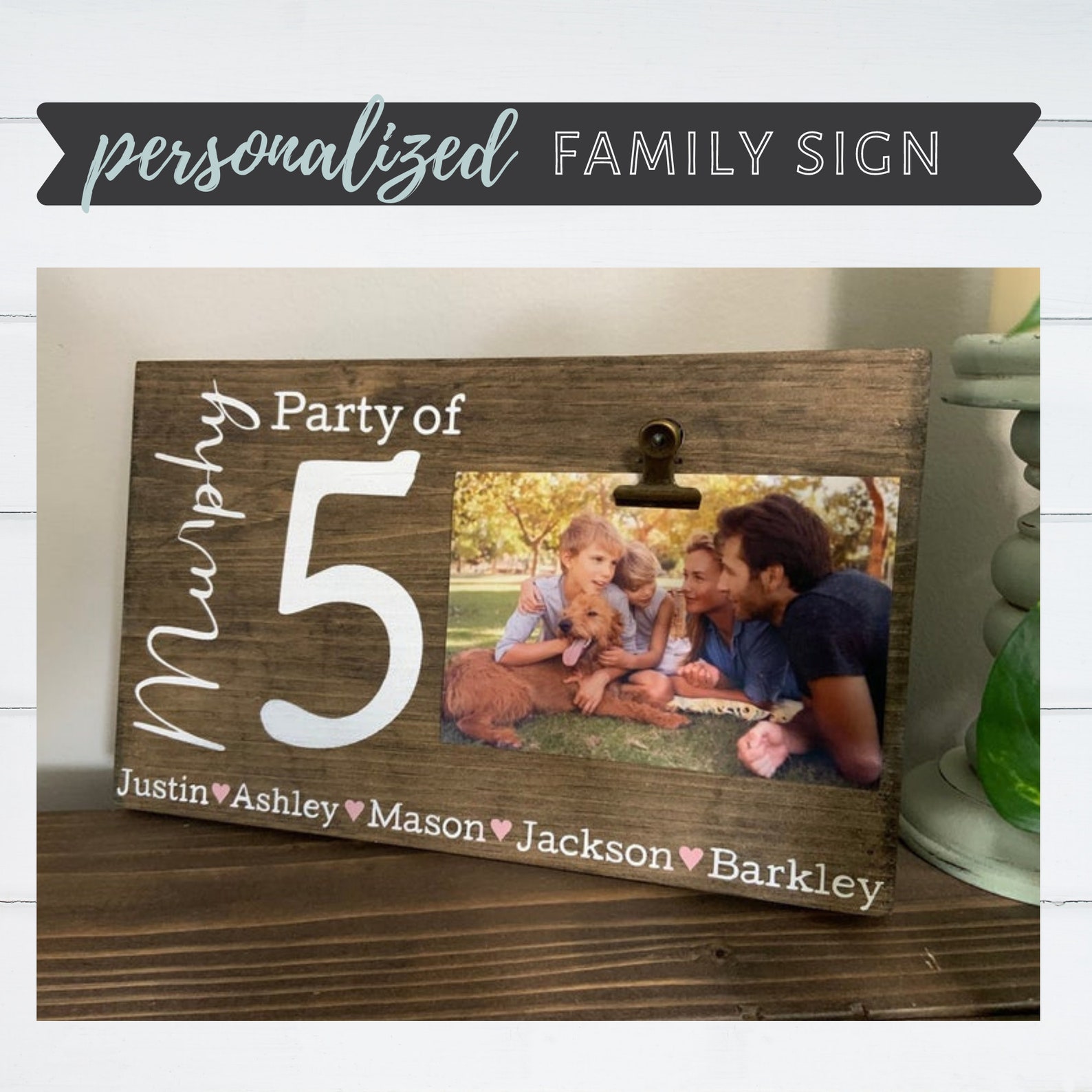 Custom Family party Of Sign Wooden Photo Sign | Etsy