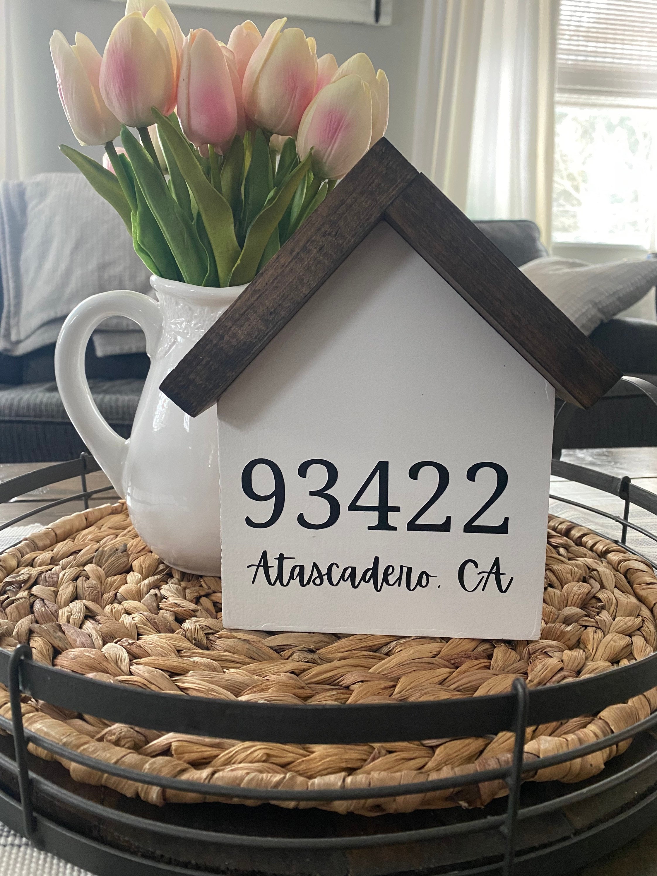 Personalized City & Zip Code Mini House-shaped Sign Hand | Etsy