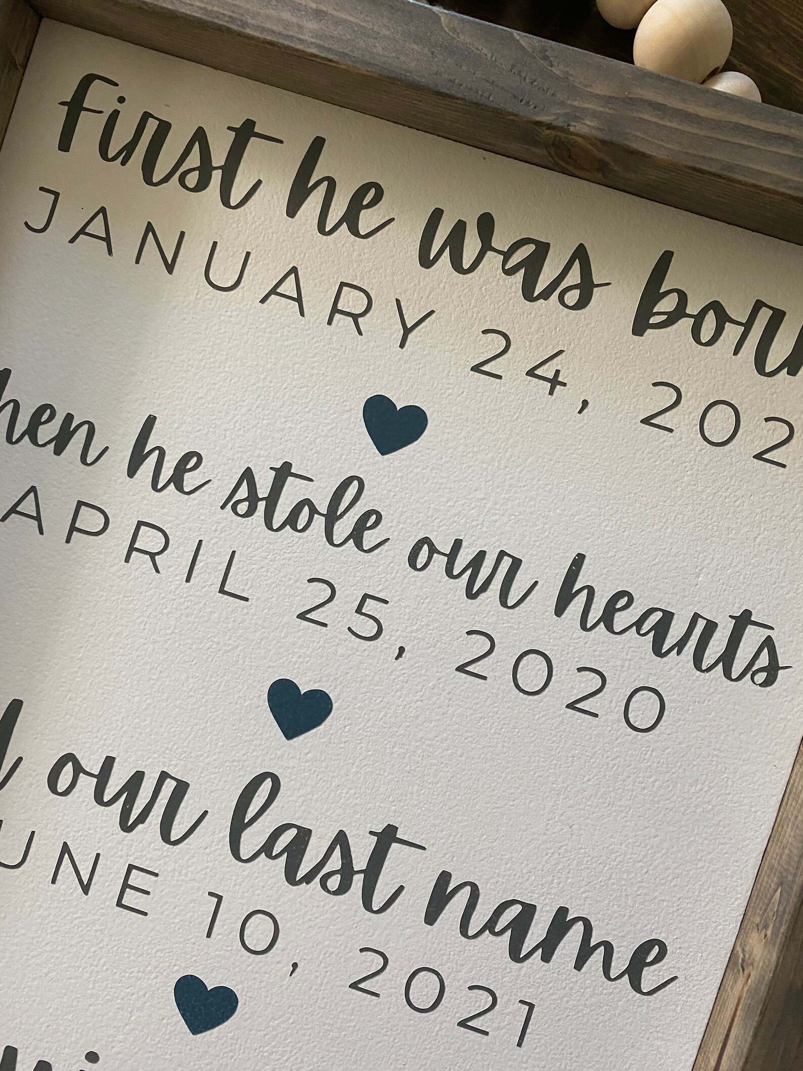Personalized Adoption Name Sign With Significant Dates Wooden Sign Hand ...