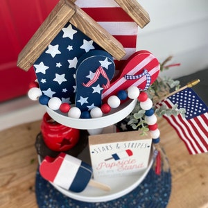 Patriotic Red White and Blue Wooden Flip Flop Pair SET | Hand-cut ...