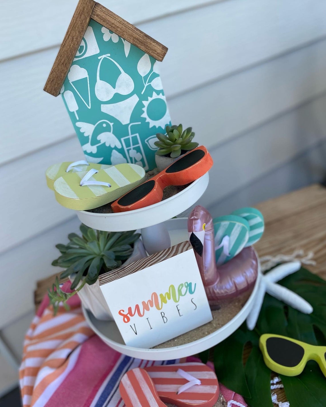 Summertime Vibes Wooden Flip Flop Pair SET Hand-Cut & | Etsy