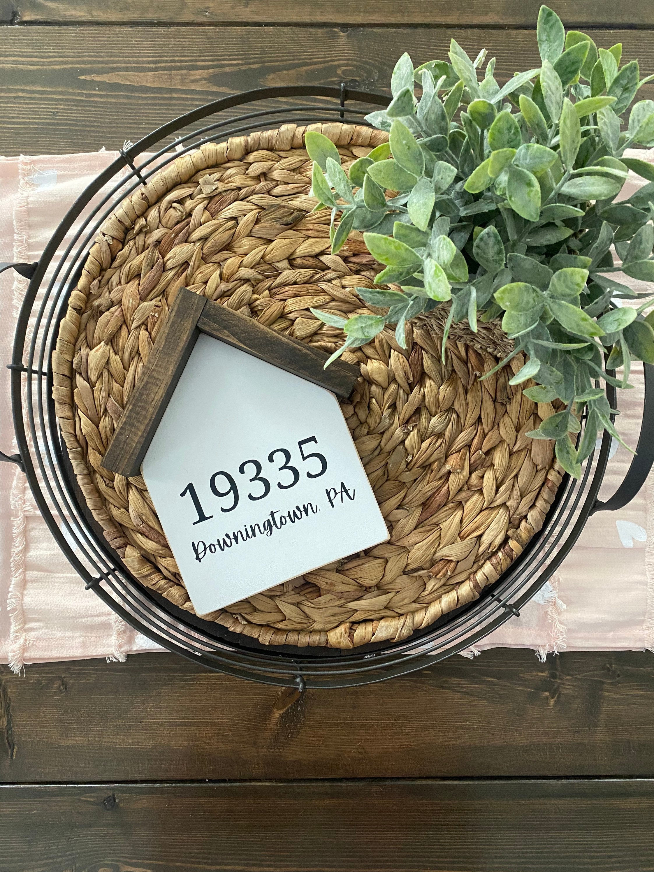 Personalized City & Zip Code Mini House-shaped Sign Hand | Etsy