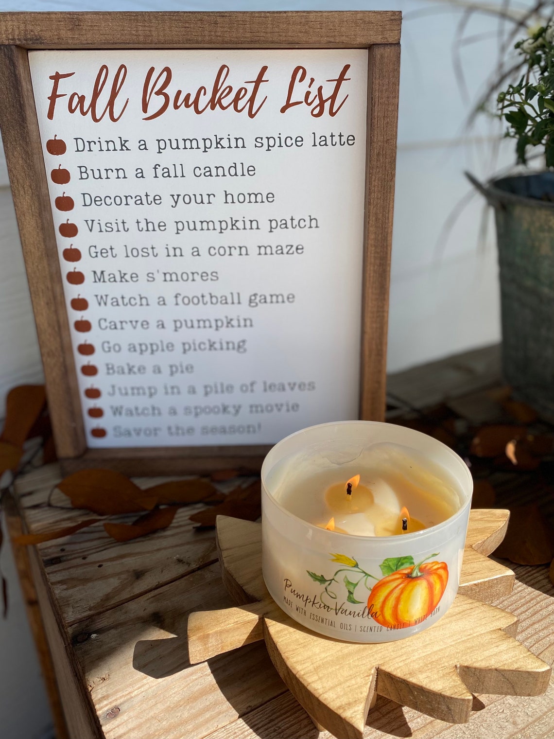 Fall Bucket List Sign Wooden Sign Hand-made and - Etsy