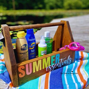 Summer Essentials Wooden Caddy/carrying Box/tote Pool and Outdoor Caddy ...