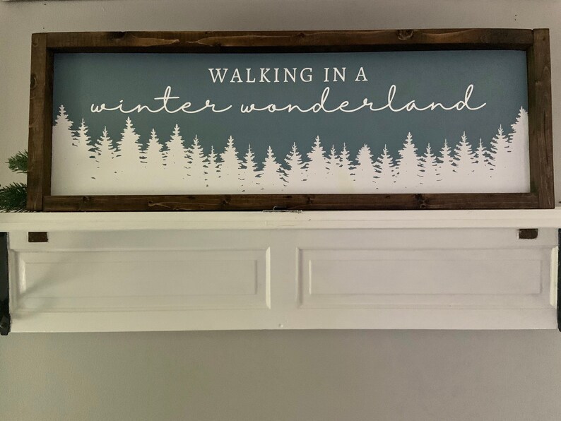 Walking in a Winter Wonderland Sign- Farmhouse-style Sign- Hand Painted ...
