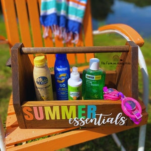 Summer Essentials Wooden Caddy/carrying Box/tote Pool and Outdoor Caddy ...