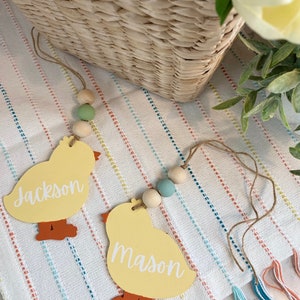 Yellow Chick/peep-shaped Easter Basket Personalized Name Tag With ...