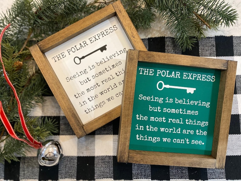 The Polar Express Believe Sign- Hand Painted Wood Sign With Frame ...