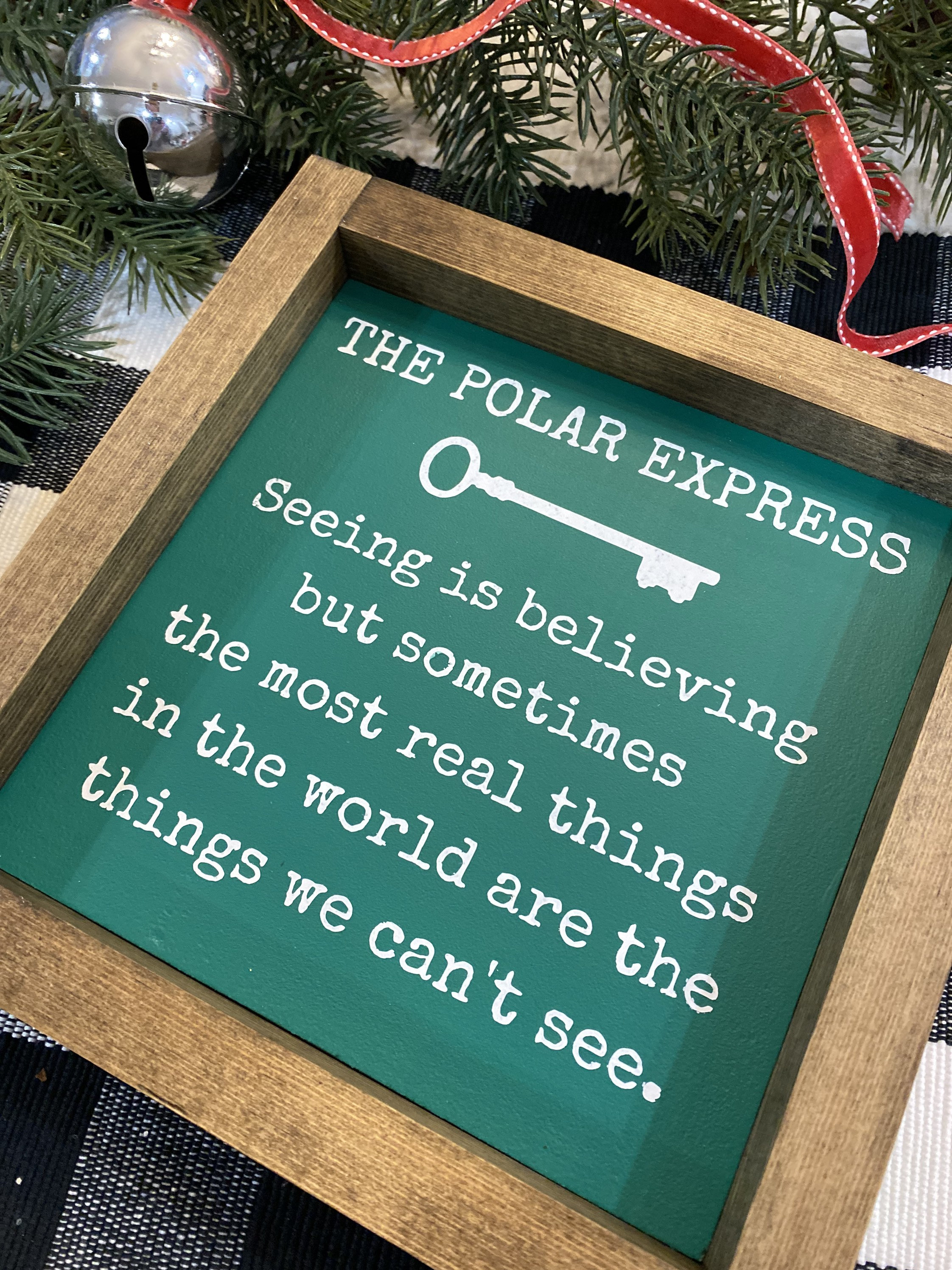 The Polar Express Believe Sign- Hand Painted Wood Sign With Frame ...