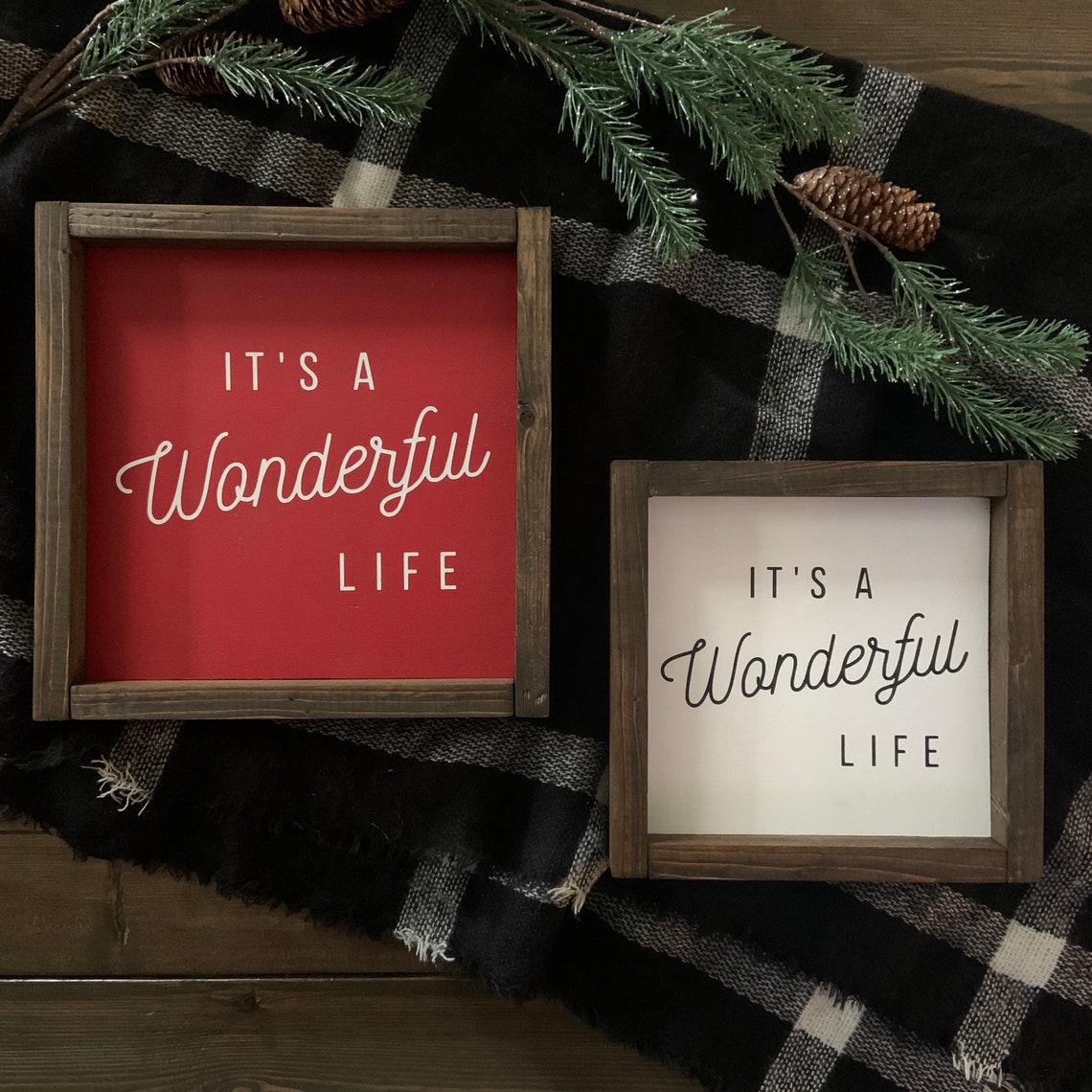 It's a Wonderful Life- Hand Painted Wood Sign With Frame - Multiple ...
