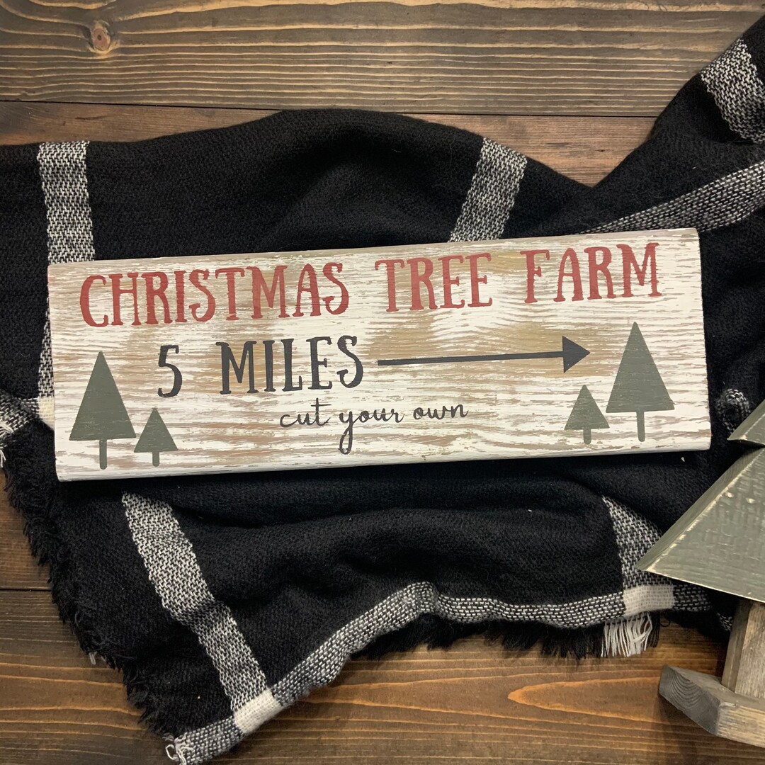 Christmas Tree Farm Sign on Reclaimed Chippy Painted Wood- Hand Painted ...