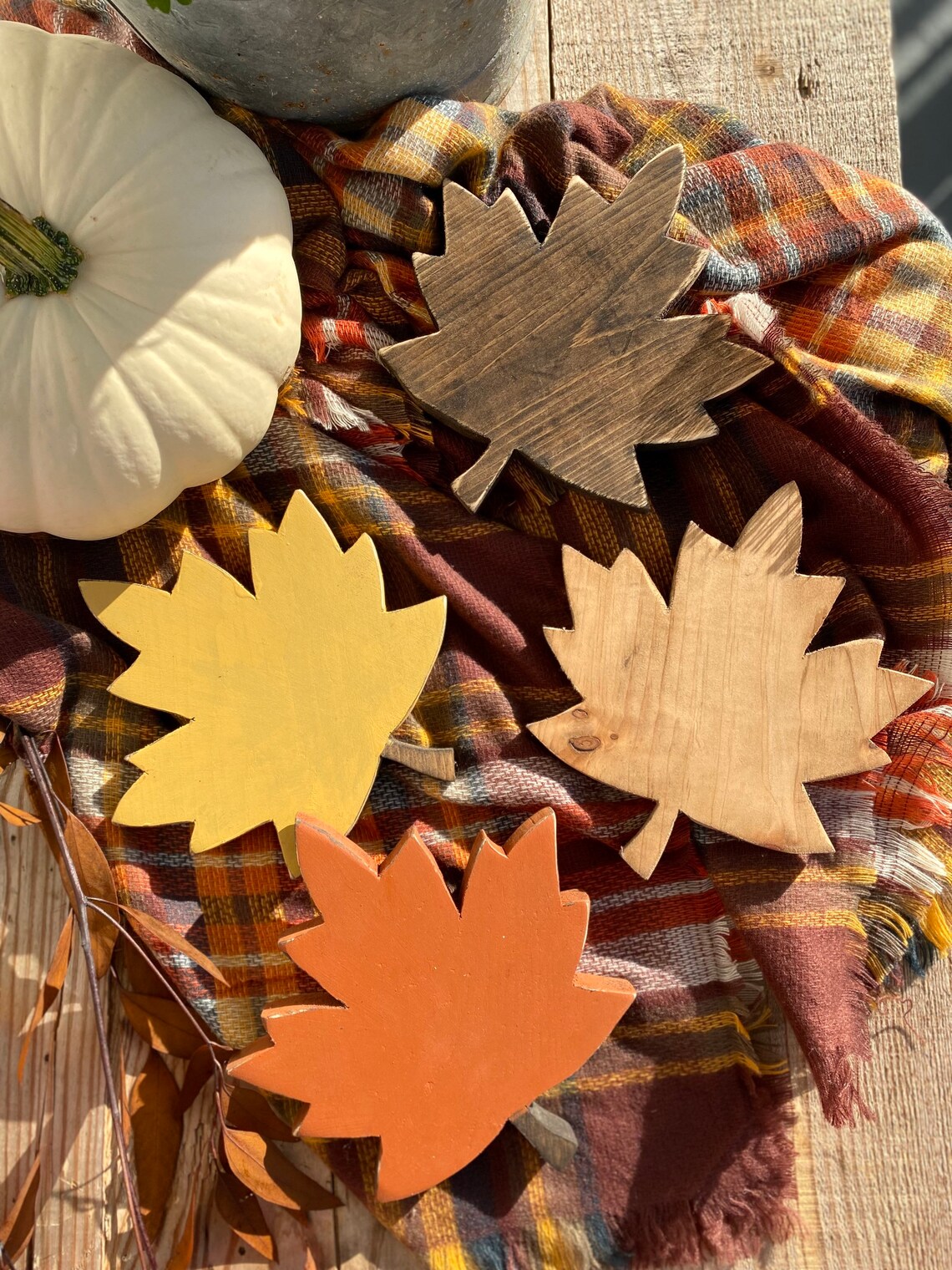 Rustic Wooden Leaf Cutout Fall Décor Autumn Décor Tiered - Etsy