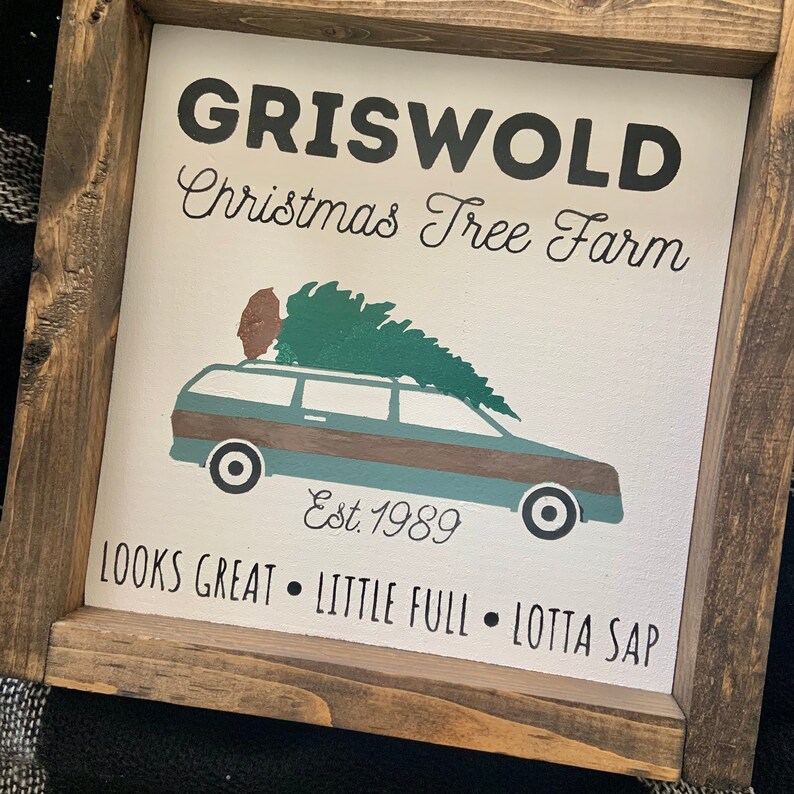 GRISWOLD Christmas Tree Farm Sign Hand Painted Wood Sign with | Etsy