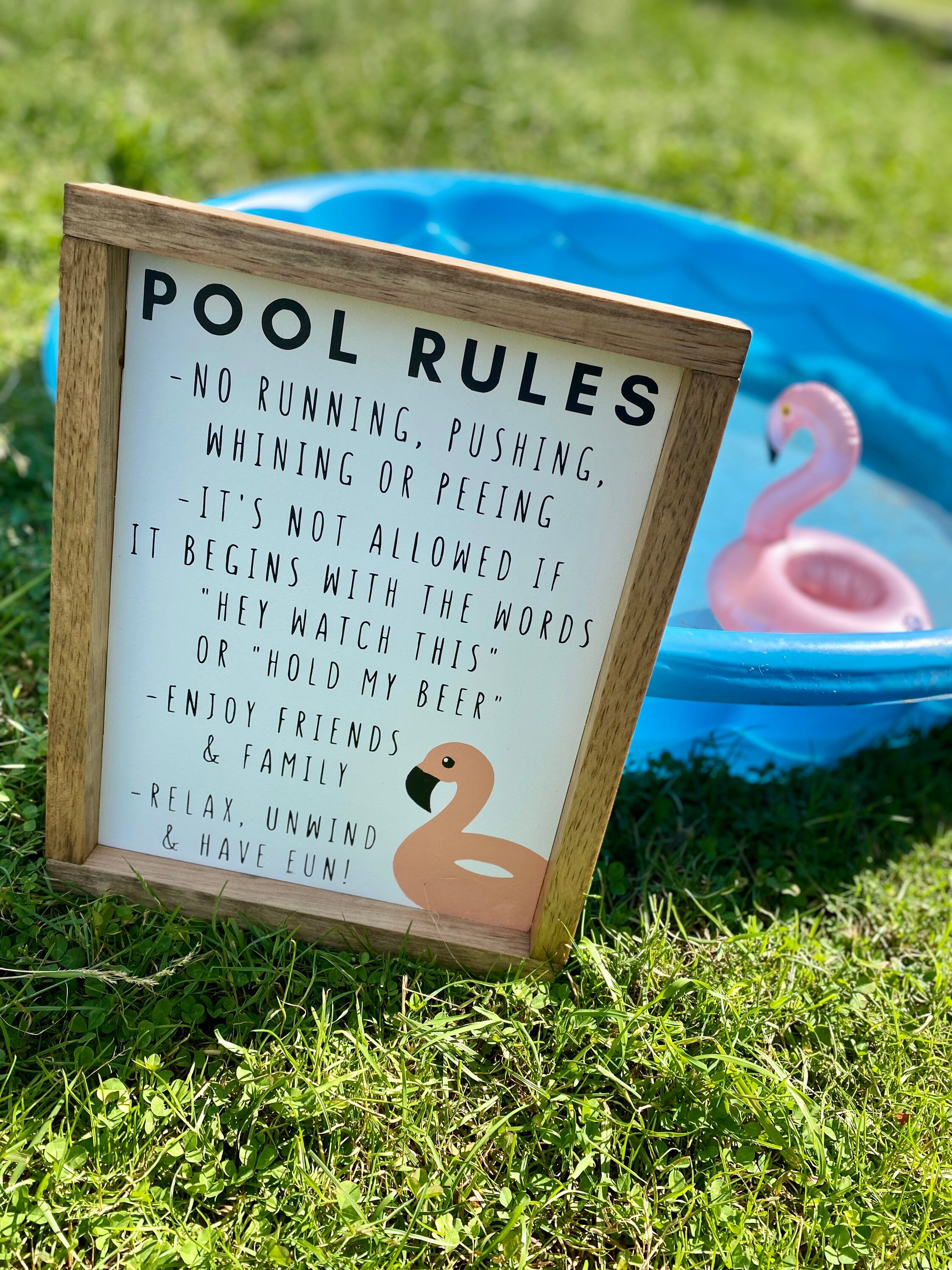 Pool Rules Sign With Humor Wooden Sign Hand-made and - Etsy