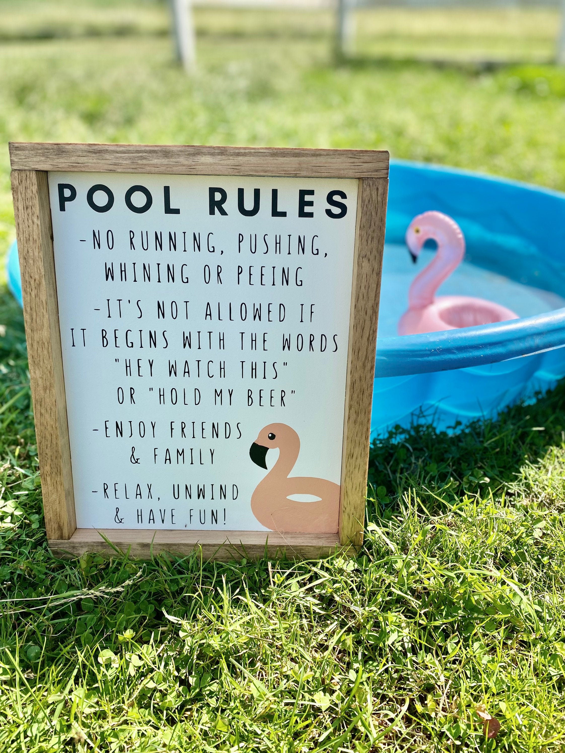 Pool Rules Sign With Humor Wooden Sign Hand-made and - Etsy