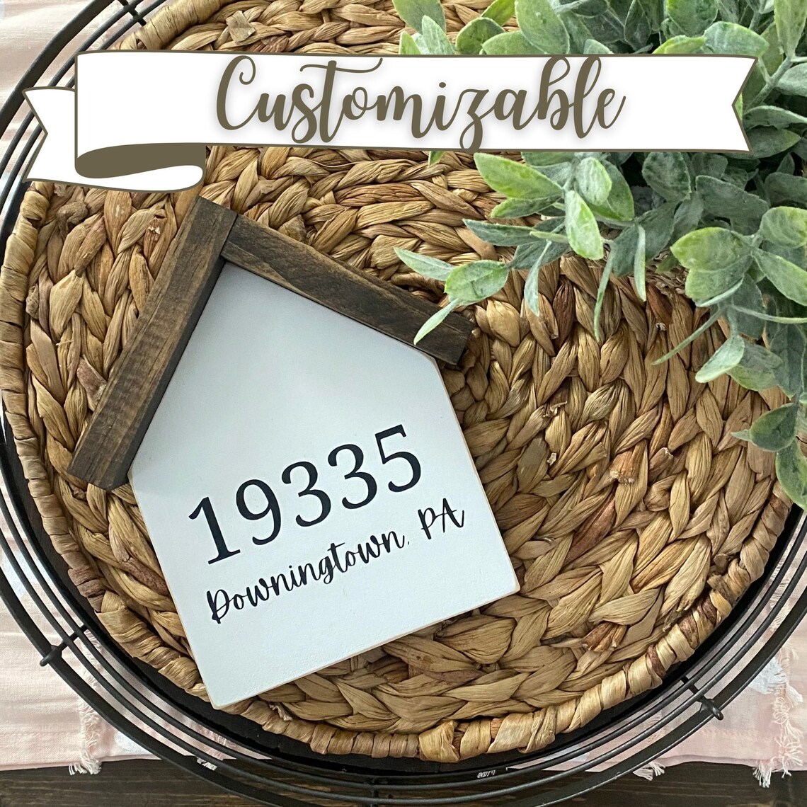 Personalized City & Zip Code Mini House-shaped Sign Hand - Etsy