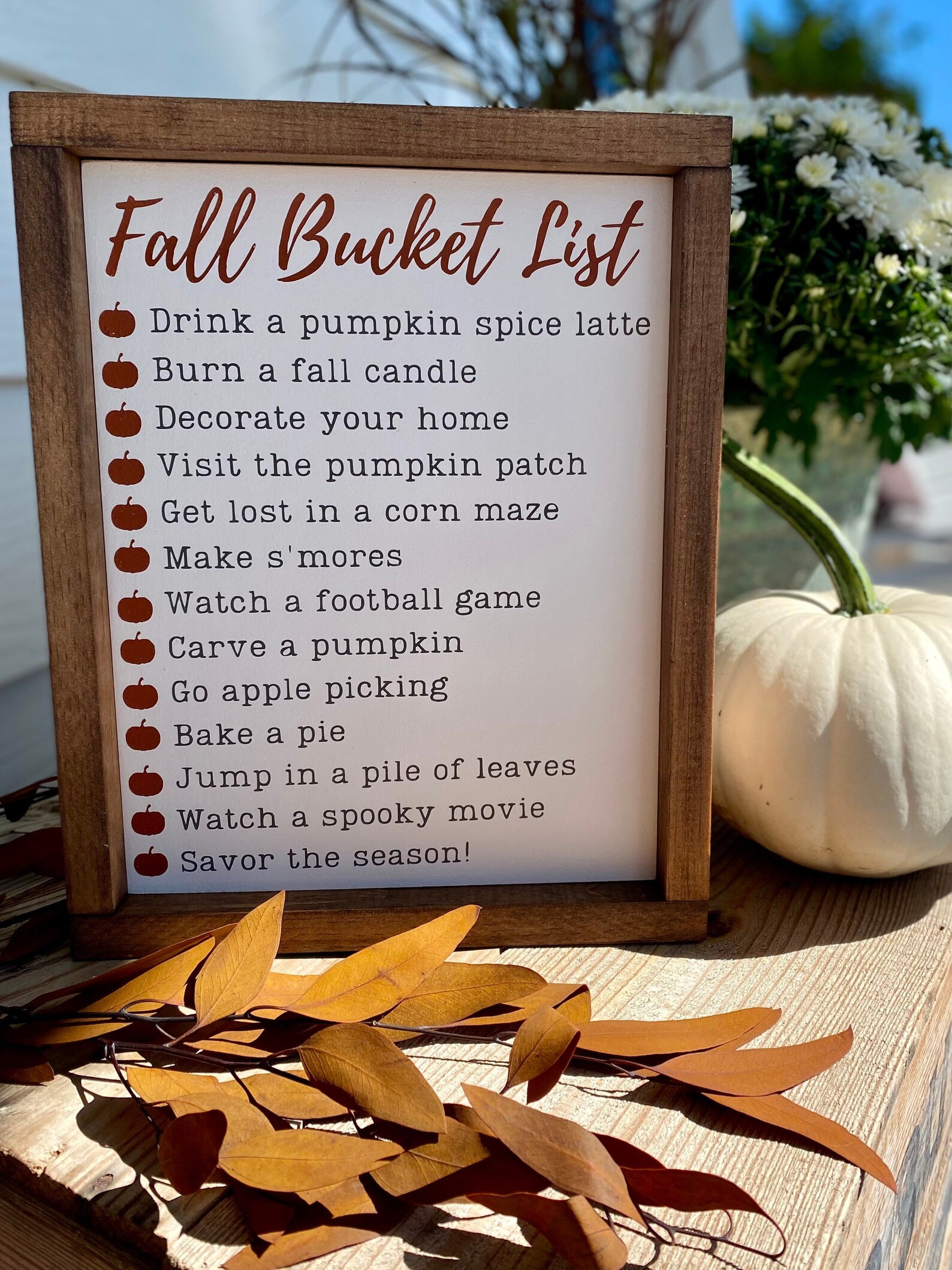 Fall Bucket List Sign Wooden Sign Hand-made and - Etsy