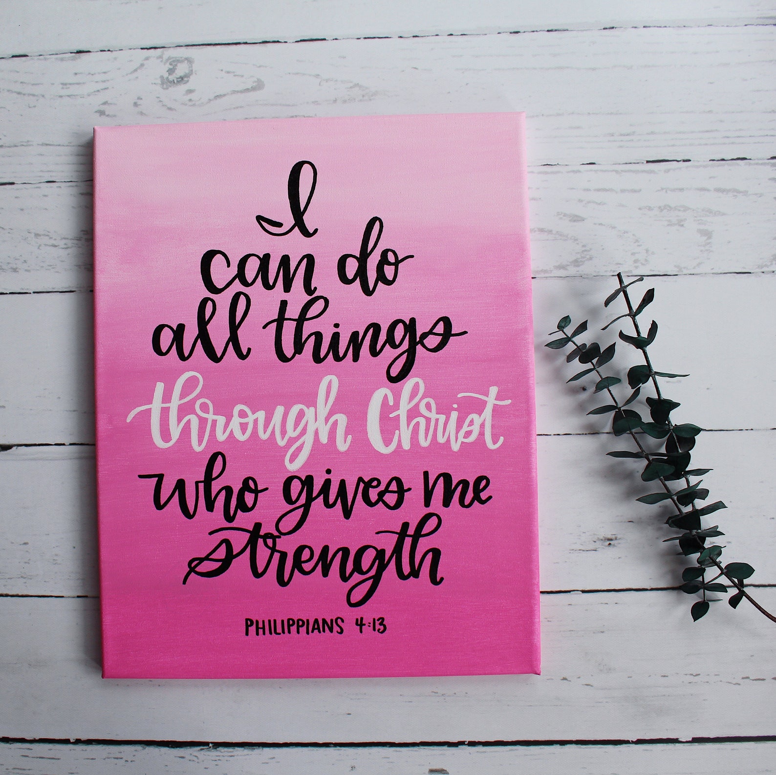Philippians 4:13 Hand Lettered Scripture Canvas Home Decor - Etsy