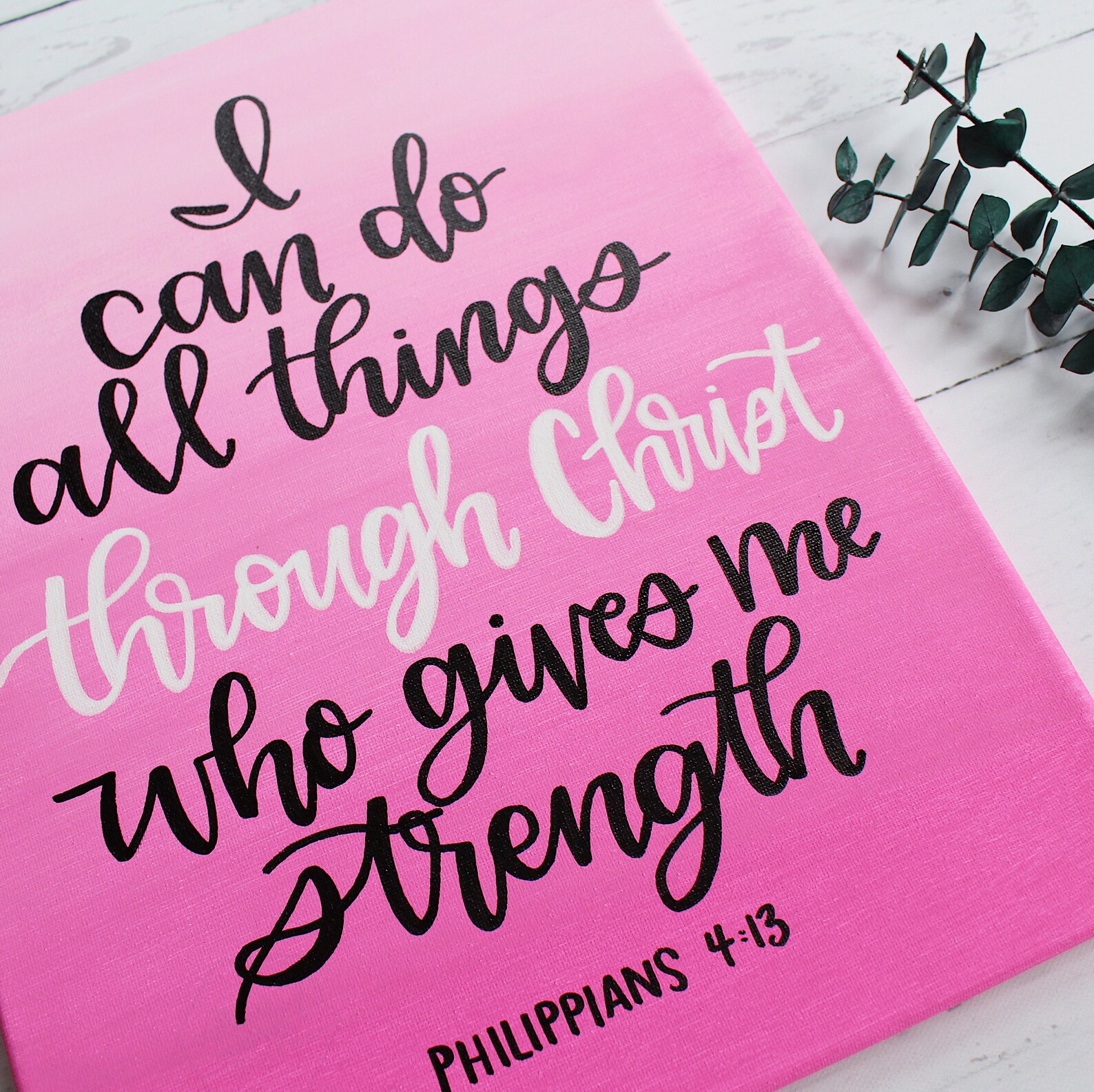 Philippians 4:13 Hand Lettered Scripture Canvas Home Decor - Etsy