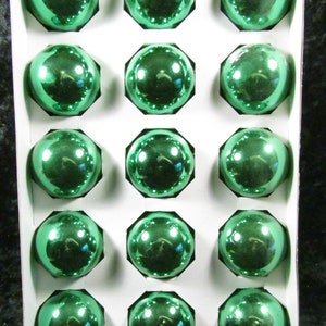 Vintage Holly Glass Ornaments, Set 175/15, Solid Green Glass Ornaments ...