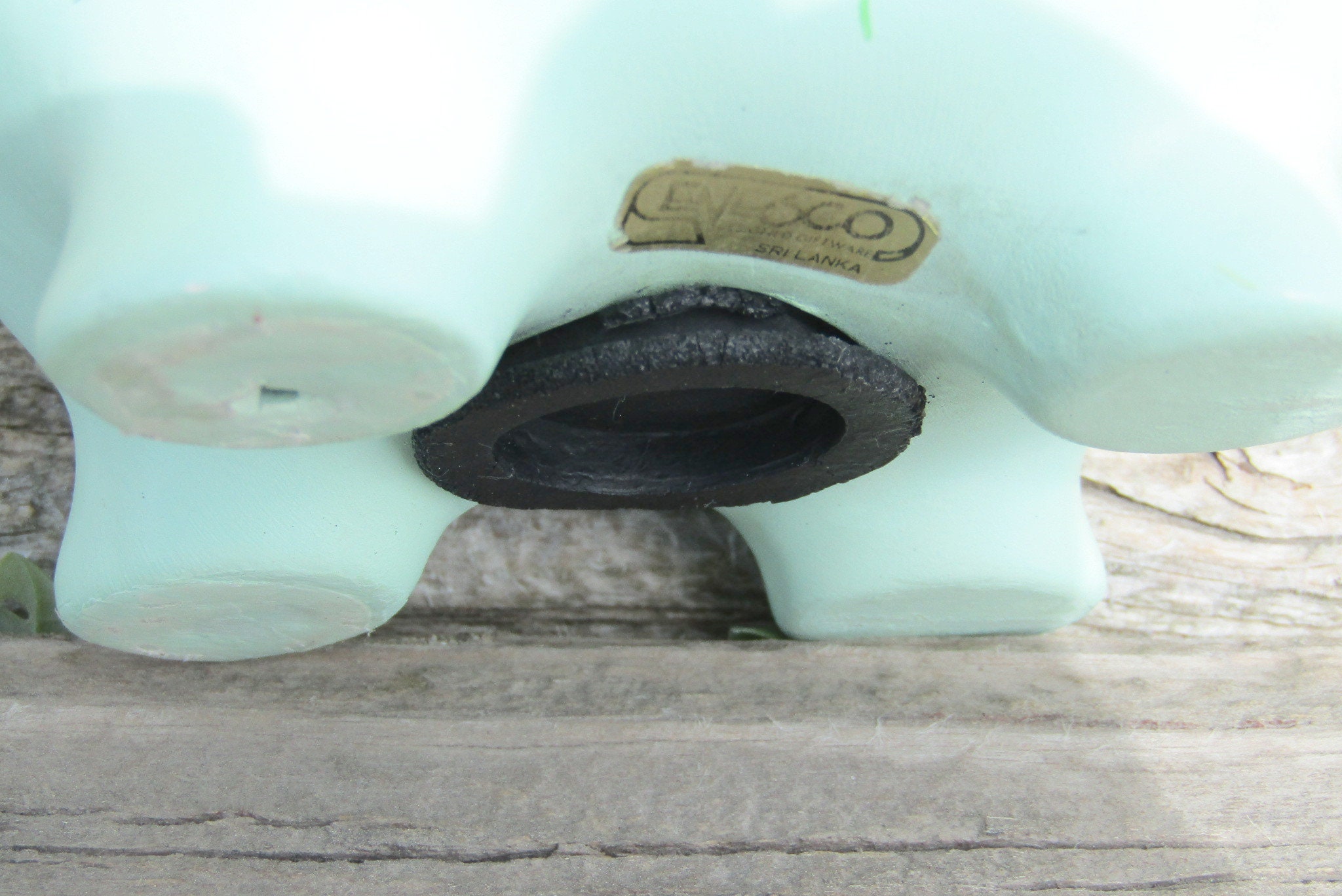 Vintage Enesco Piggy Bank From 1985 Green With Pink Flowers Ceramic ...