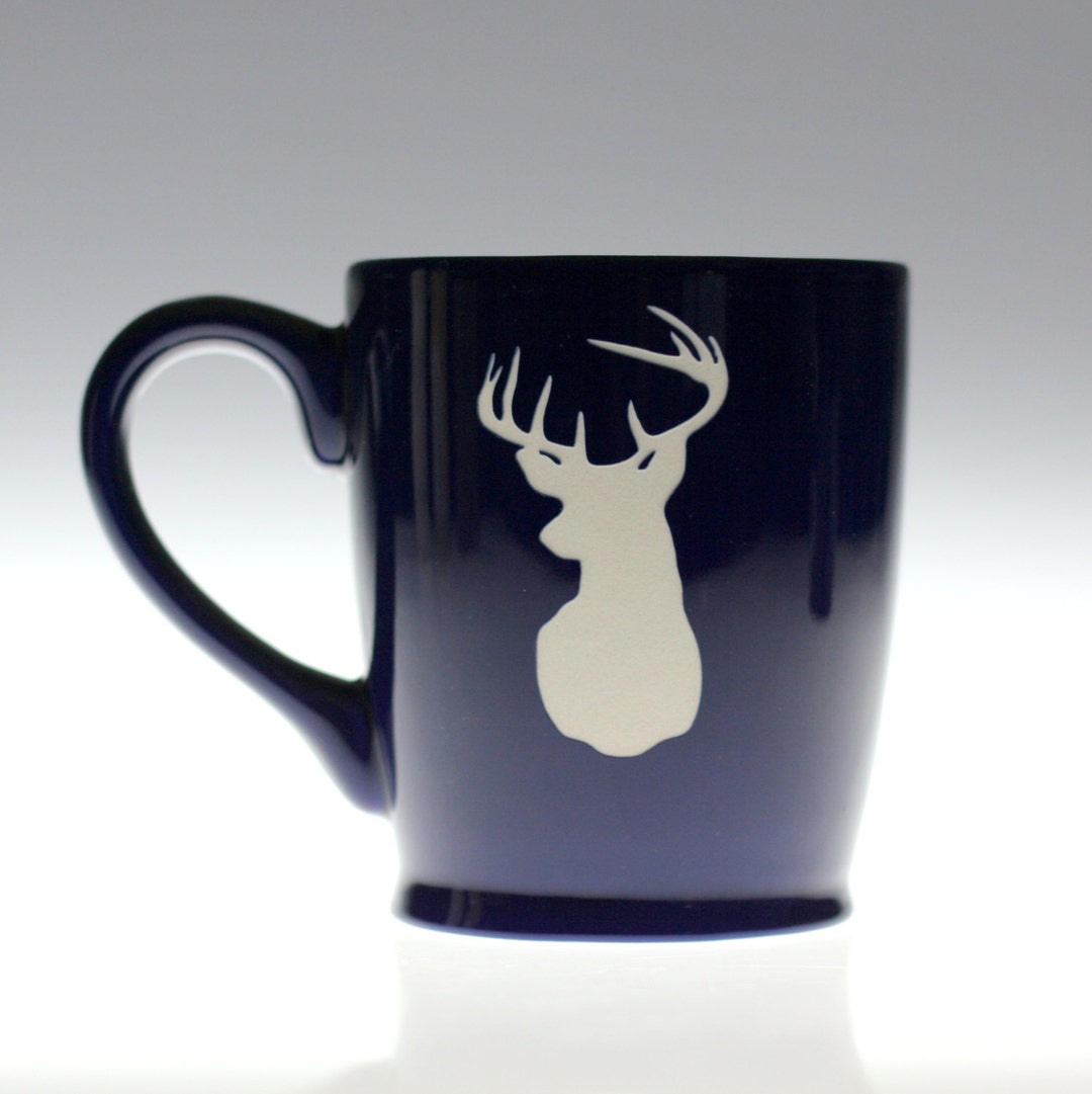 Buck Deer Etched Ceramic Coffee Mug, Hunter Gift, Hunting Gift, Deer ...